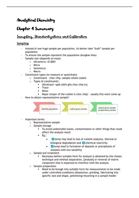 Summary Sampling Standardization And Calibration Notes Analytical Chem Scn2023 Stuvia Us