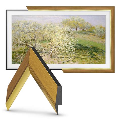 Deco Tv Frames 65 Slim Frame For Samsung The Frame Tv 2021 2025 Modern Gold Leaf