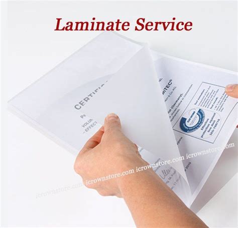 Laminate Lamination Certificate Certification A4 Service Services
