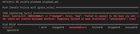 error handling in ansible playbooks ostechnix