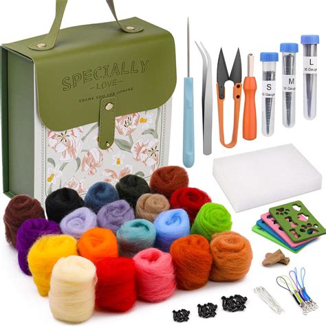 Needle Felting Kit 109 Pieces Set Wool Roving 36 Colors With Complete