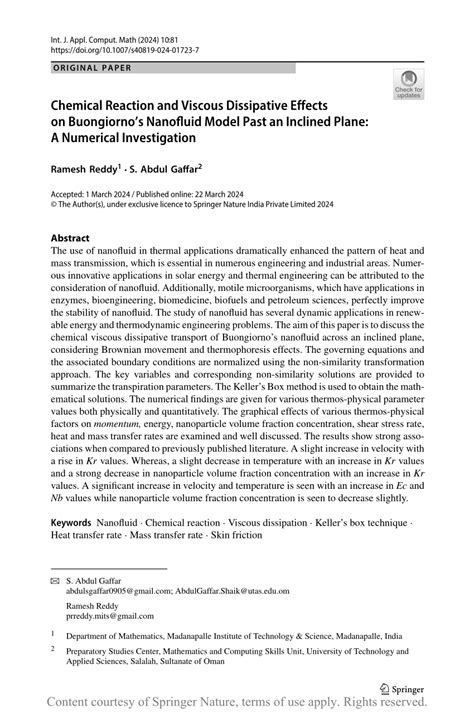 Chemical Reaction And Viscous Dissipative Effects On Buongiornos Nanofluid Model Past An