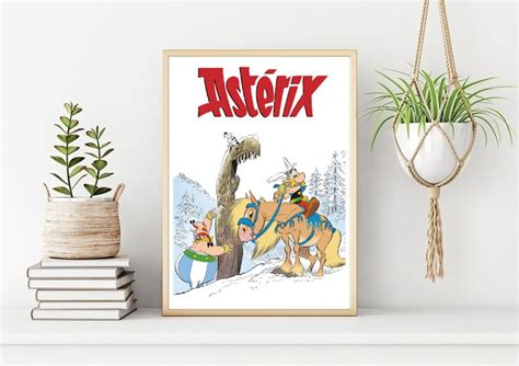 Asterix And Obelix Cartoon Comic Character Poster Print Printable Wall