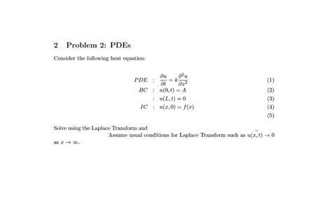 Solved Consider The Following Heat Equation Pde Partial
