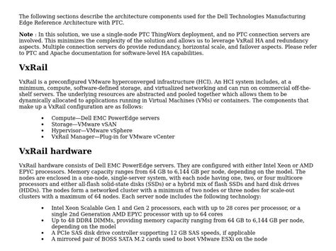 Architecture Components Dell Technologies Manufacturing Edge Reference Architecture With Ptc