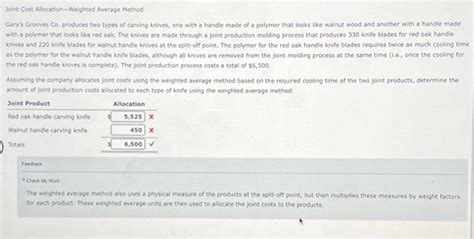 solved joint cost allocation weighted average method garys