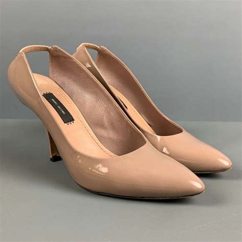 Marc Jacobs Shoes Marc Jacobs Taupe Patent Leather Slingback Pumps