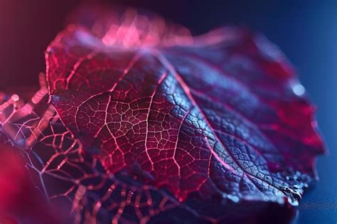 Premium Photo Organic Leaf Vein Network Macro Shot