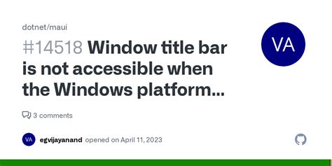 Window Title Bar Is Not Accessible When The Windows Platform Targeted