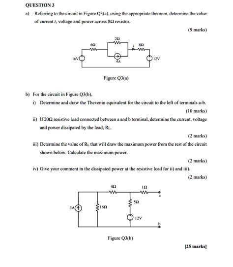 solved question 3 a referring to the circuit in figure q3 a using