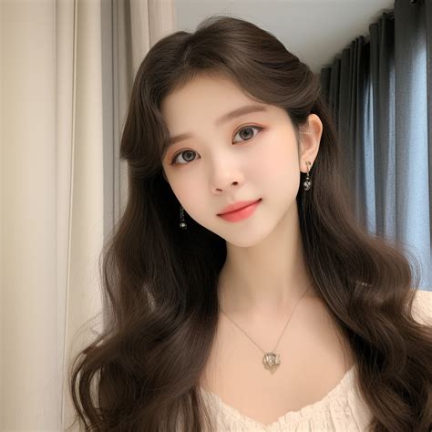 一个美丽的韩国女孩，18岁，上半身，穿着白色的连衣裙，坐在公园的长椅上。她的头发是黑色的，长长的，披在肩上。她的眼睛是黑色的，大大的，炯炯有神。她的鼻子是挺的，嘴巴是小的，樱桃红的。她的皮肤是