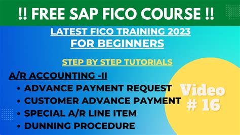 Sap Fico Class 16 Customer Down Payment Noted And Special Line Item Dunning Program In