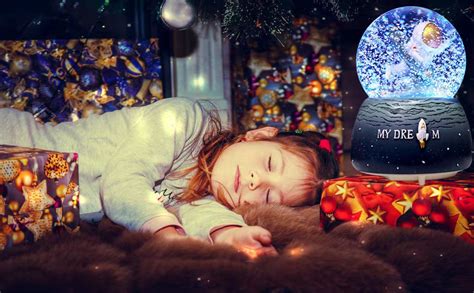 Amazon.com: Snow Globes,Space Astronaut Music Snowglobes with LED Lights,Automatic Snow Fall ...