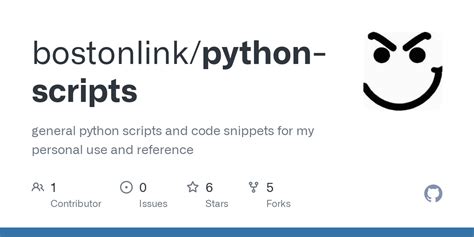 GitHub Bostonlink Python Scripts General Python Scripts And Code Snippets For My Personal Use