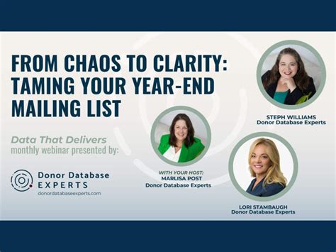 Webinar Integrating Your Annual Plan With Your Database Donor