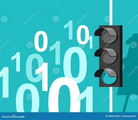 Web Traffic Semaphore And Binary Code Stock Vector Illustration Of