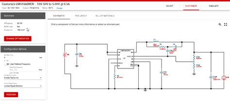 Webench® Toolslm5166 Configuration Options Disabled Simulation Hardware And System Design