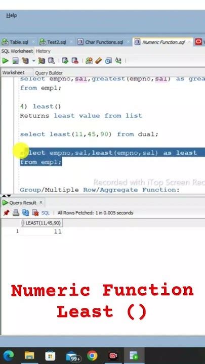 Numeric Function In Sql Numeric Function In Sql Oraclesql Sql Youtube