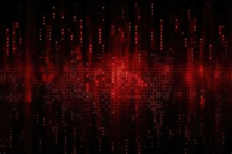 premium photo red abstract binary code elements on a dark screen