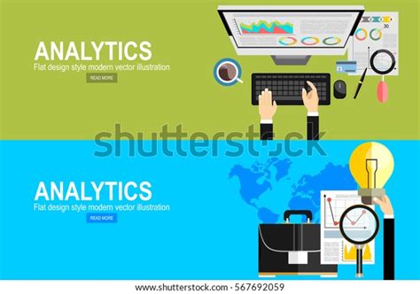 Vector Modern Flat Design Analytics Information Stock Vector Royalty