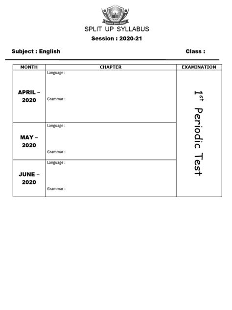 Split Up Syllabus Class 2 Math Pdf Science