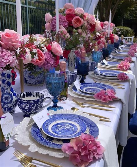 Pin By Lori Martin On Tea Party Table Decorations Blue Table