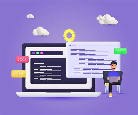 premium vector 3d vector realistic website programming coding web