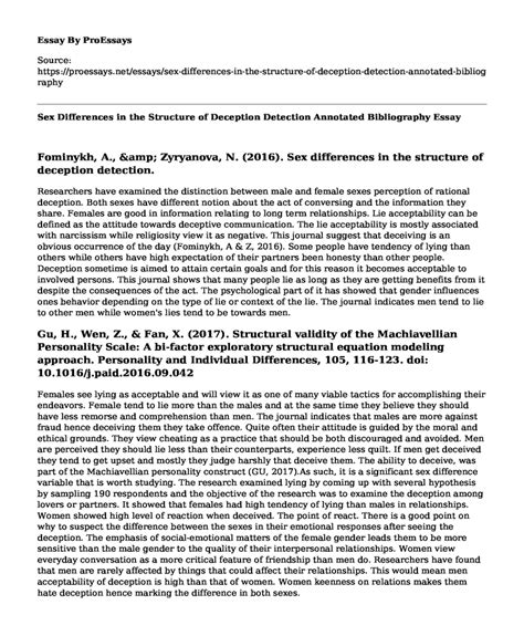 📚 Sex Differences In The Structure Of Deception Detection Annotated