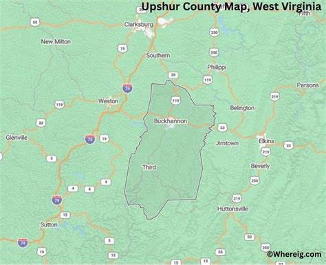 Upshur County Map West Virginia Location Cities And County Facts