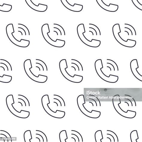 전화 기호 통화 개요 아이콘 벡터 웹 응용 프로그램 셀 및 전화 기호 원활한 패턴 누름 버튼에 대한 스톡 벡터 아트 및 기타 이미지 누름 버튼 라인아트 말하기