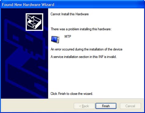 Windows Xp A Service Installation Section In This Inf Is Invalid