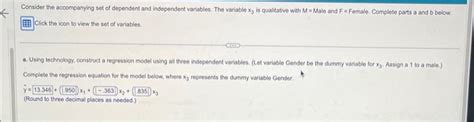 Solved Consider The Accompanying Set Of Dependent And