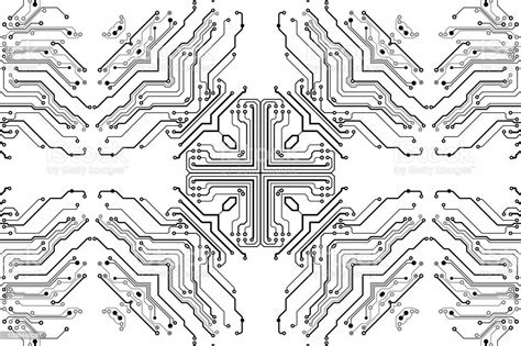 전자 제품 칩 보드 인쇄 회로 기전자 하이테크 모델 디지털 기술 그림 추상 컴퓨터 칩 블랙 흑백 마이크로칩 흰색 배경에 분리 Cpu에 대한 스톡 벡터 아트 및 기타 이미지