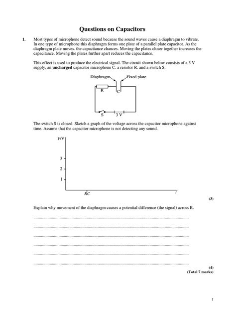 Questions On Capacitors Pdf Capacitor Electrical Network