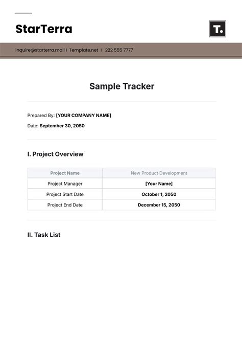 Free Sample Tracker Template To Edit Online