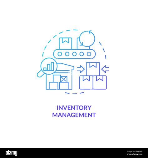 2d Gradient Inventory Management Line Icon Concept Stock Vector Image