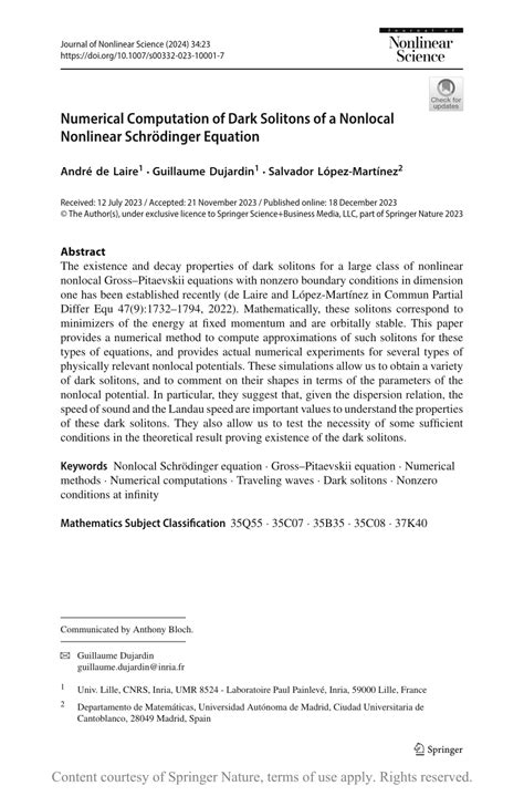Numerical Computation Of Dark Solitons Of A Nonlocal Nonlinear