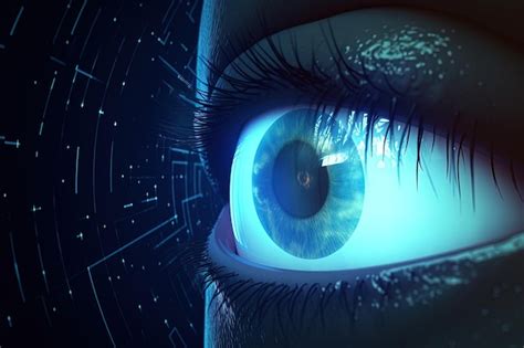 Premium Ai Image Eye With Technology For Futuristic Vr Biometric And