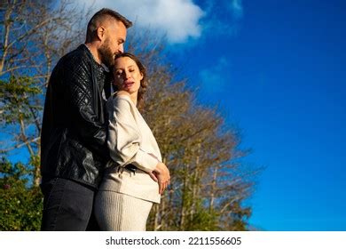 Handsome Man Tenderly Embraces His Pregnant Stock Photo Shutterstock