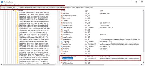 Uninstall String In Der Windows Registry