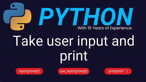 How to take input in Python | Input and Output in Python - YouTube