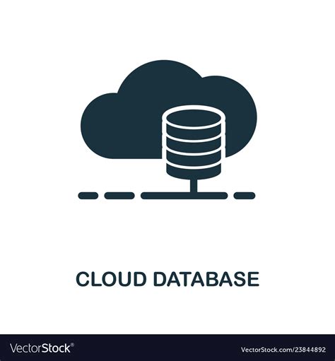 Cloud Database Icon Monochrome Style Design From Vector Image
