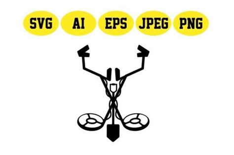 Silhouette Of Metal Detector Craft 3 Graphic By Fatimaakhter01936