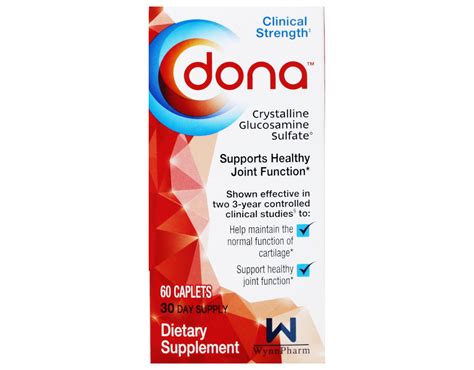 Dona Crystalline Glucosamine Sulfate 750 Mg 60 Count