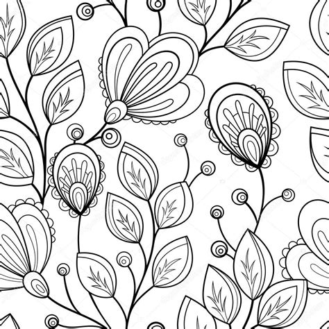 Seamless Abstract Monochrome Floral Pattern — Stock Vector © Krivoruchko 74879805