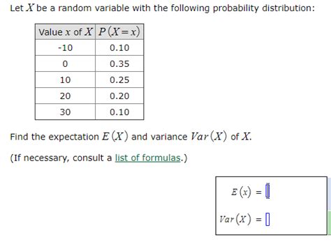 Solved Let Xbe A Random Variable With The Following