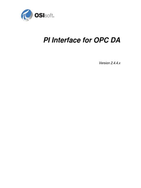 Pi Interface For Opc Da Pdf Pdf