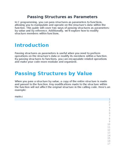 Passing Structures As Parameters This Guide Will Cover Two Ways Of Passing Structures As Studocu