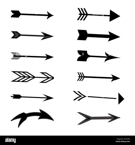 Arrow Vector Set Bold Black Arrows Modern Arrow Icons Diverse Isolated Shapes Stock Vector
