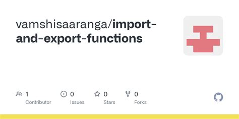 github vamshisaaranga import and export functions